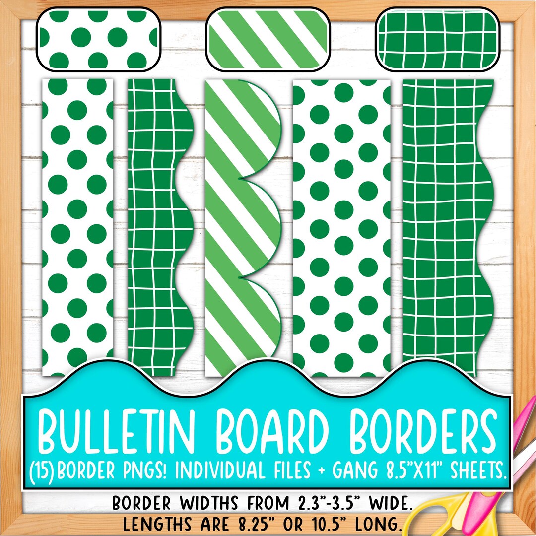 Borders for Bulletin Boards | Print & Cut, Seamless | Hand Drawn Grid ...