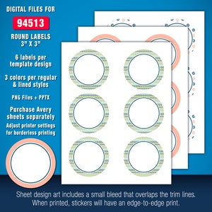 Label Sheet Templates Editable Text Avery Compatible - Etsy