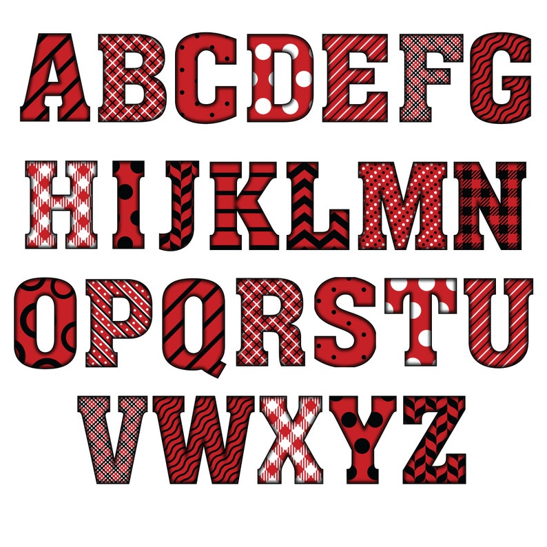 Digital Download | Chunky Red Black White Pattern Fill | PNG Clipart ...