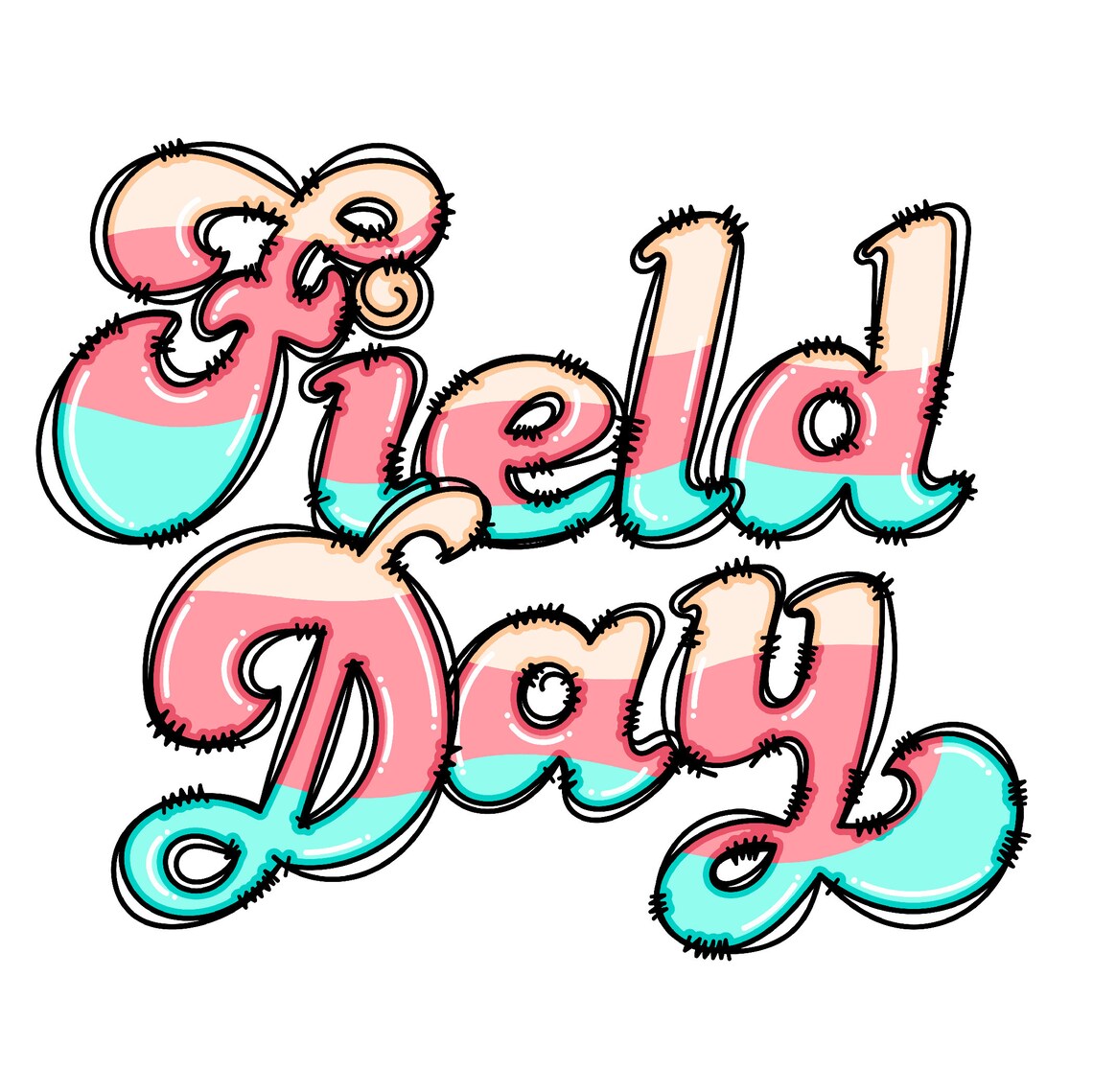 Cotton Candy Retro Alphabet PNG Digital Download Striped | Etsy