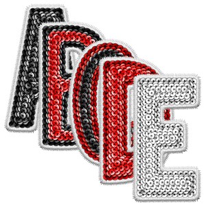 Faux Embroidery Alphabet Bundle, 15 Stitch Styles, Sequin Alphabet PNG ...