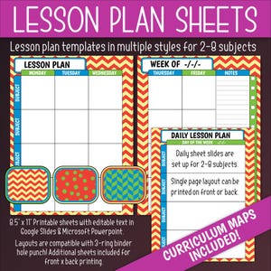 Lesson Plan Sheets & Curriculum Maps (editable) | Geometric, Circles ...