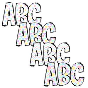 Pastel Doodle Alphabet Bundle, 24 PNG Full Alphabet Sets, Uppercase ...