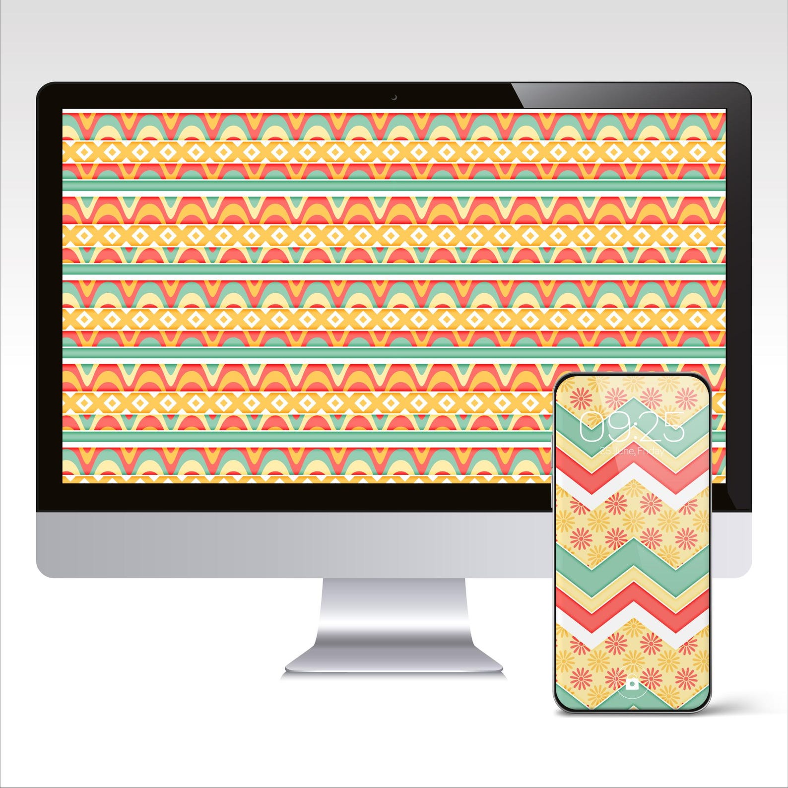 Wallpaper Background - Digital Paper | Seamless | Flowers, Diamonds ...