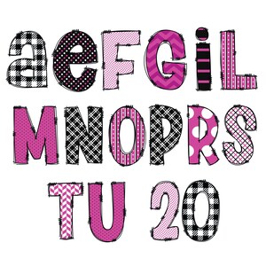 Digital Download | Doodle Pink Black White Pattern Fill | PNG Clipart ...