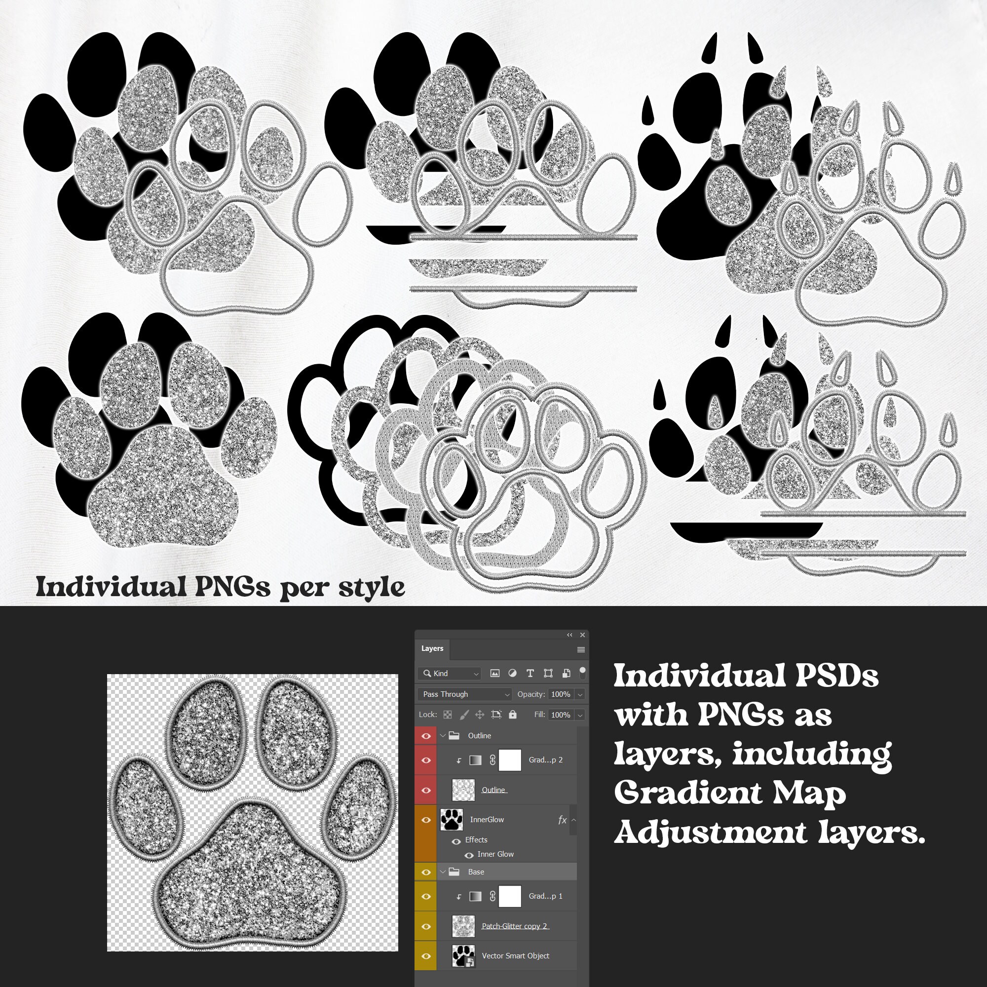 Paw Print Patch - Faux Embroidery for Commercial Use, by Onebos | Dog ...