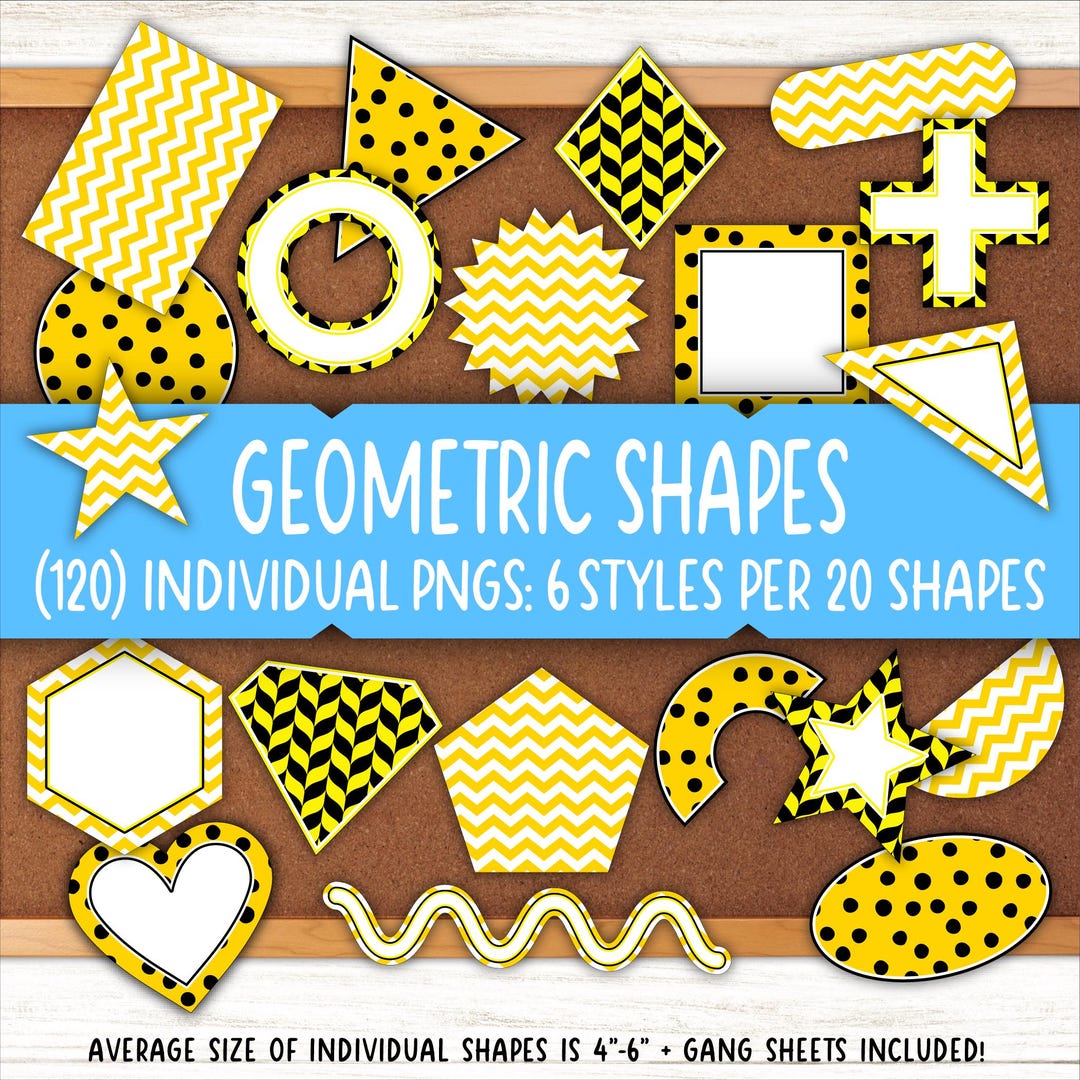 Shape & Design Frame Pack | Geometric Shapes, Circles, Chevron, Polka ...