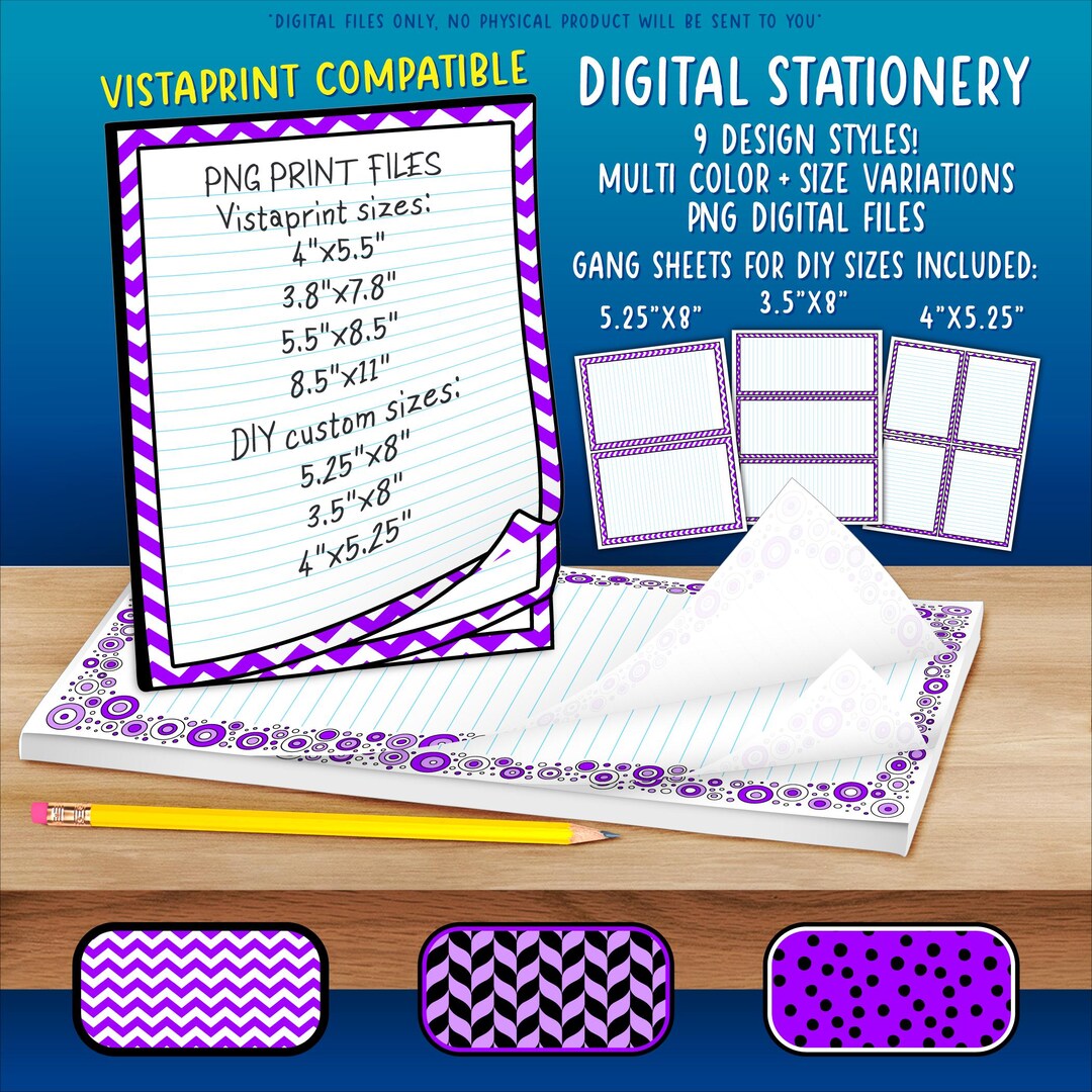 Stationery Pack | Printable & Vistaprint Compatible | Geometric Shapes ...