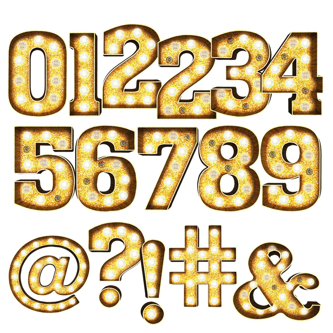 Digital Download Gold Glitter Letters & Numbers PNG Image - Etsy