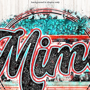 MIMI PNG, Round Farm Patch Digital Download With Striped Print, Teal ...