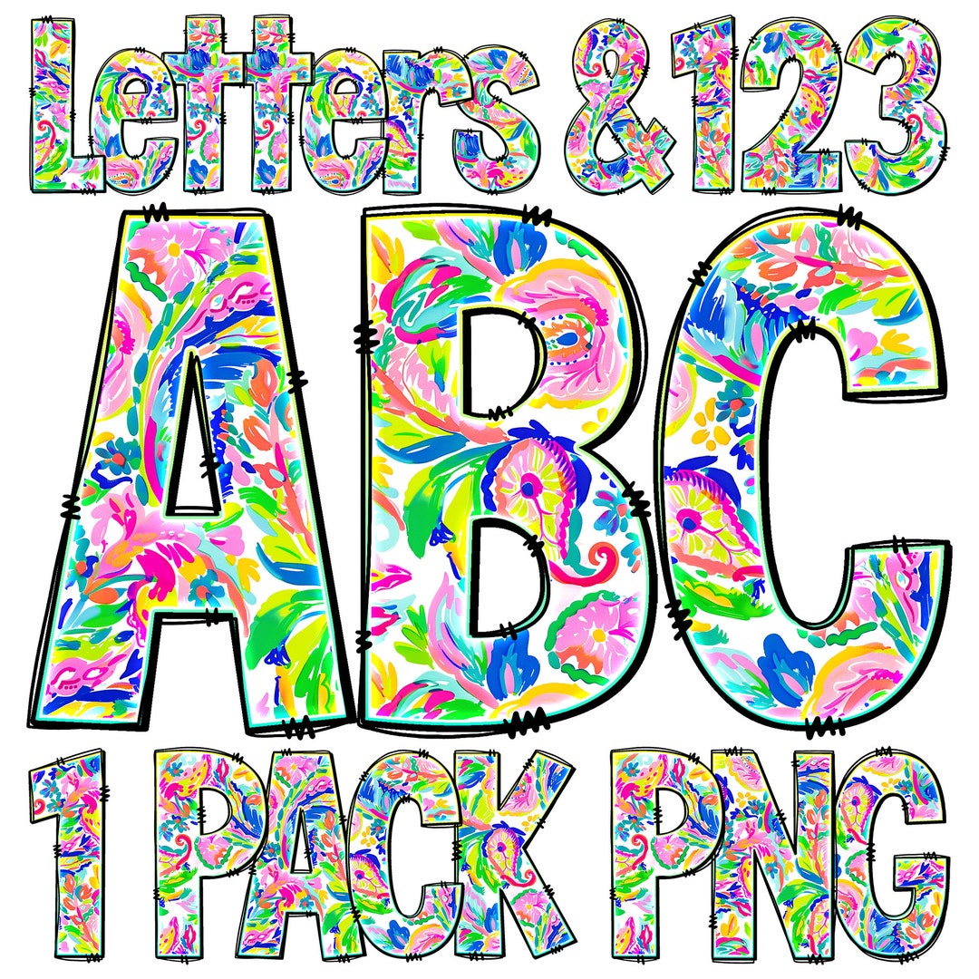 Bright Paisley Doodle Alphabet PNG, Basic Doodle V3, Colorful Floral ...