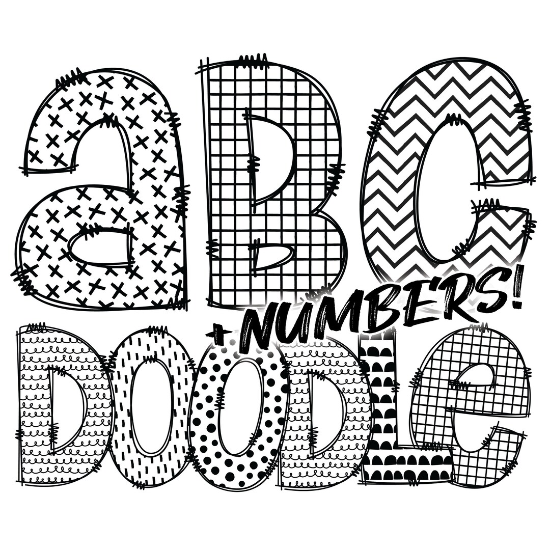 Digital Download | Doodle Black White Pattern Fill 1 | PNG Clipart ...