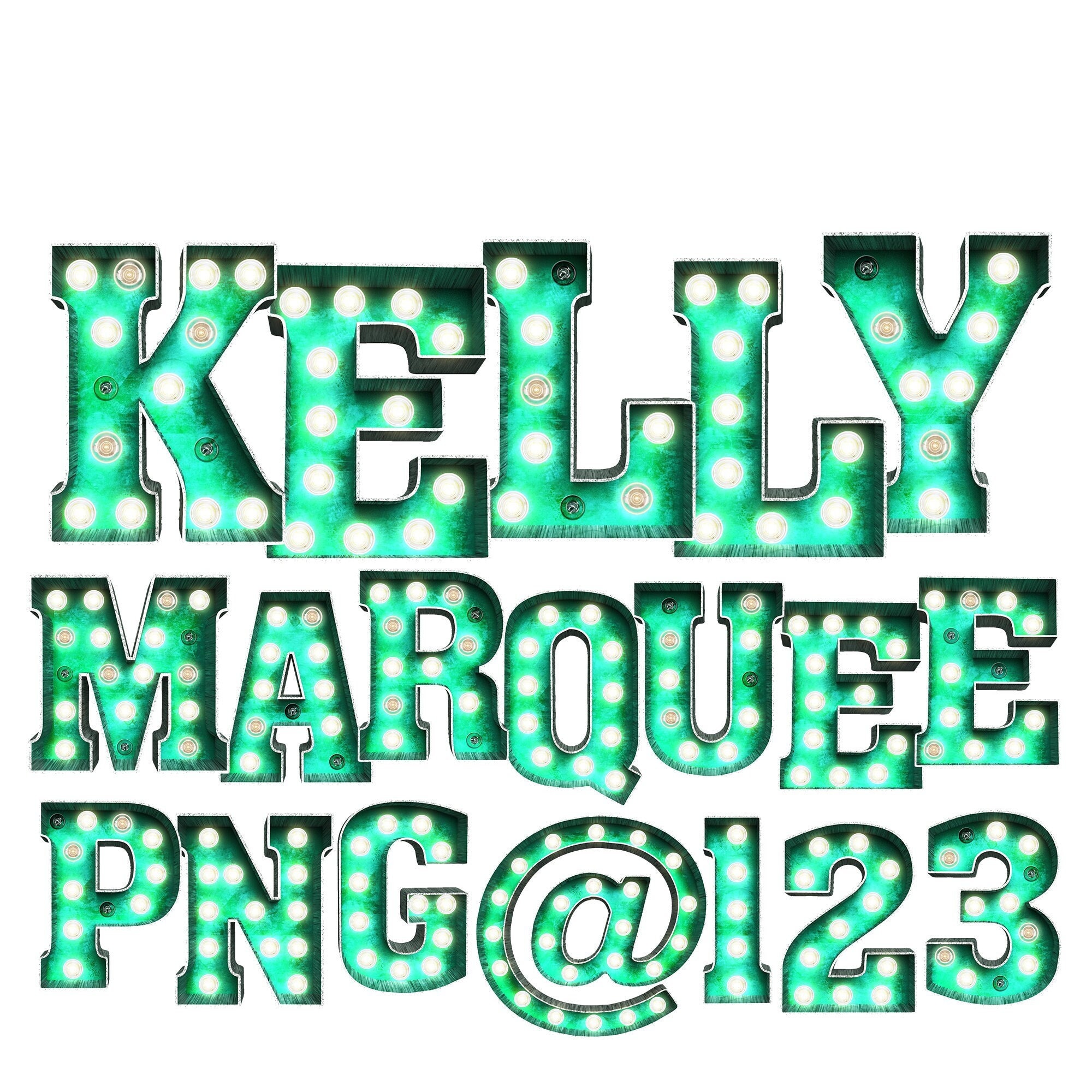 Digital Download Kelly Green Rustic Marquee Letters-numbers - Etsy