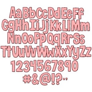 Pastels Doodle Alphabet PNG, Basic Doodle V3, Boho Pastel Rainbow ...