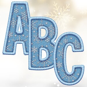Christmas Lights, Snowflake PNG Alphabet, Faux Embroidery Classic ...