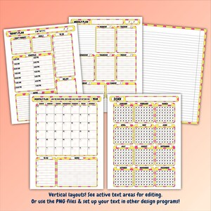 Calendar Pack - Editable Daily | Weekly | Monthly | Yearly | Polka Dots ...