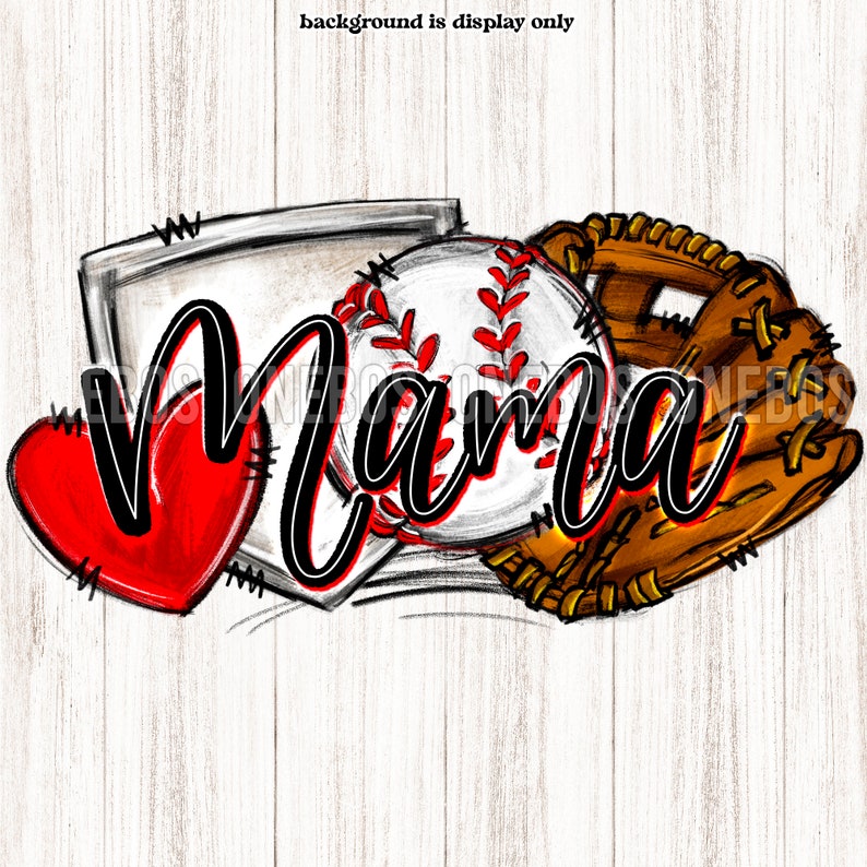 Baseball Mama PNG, Hand Drawn Baseball Mom Sublimation, Doodle Baseball ...