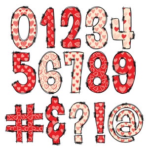 Digital Download | Doodle Valentine Hearts 9 Pattern Fill | PNG Clipart ...