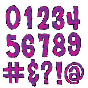Digital Download | Doodle Letters Purple Pink 1 Pattern Fill | PNG ...