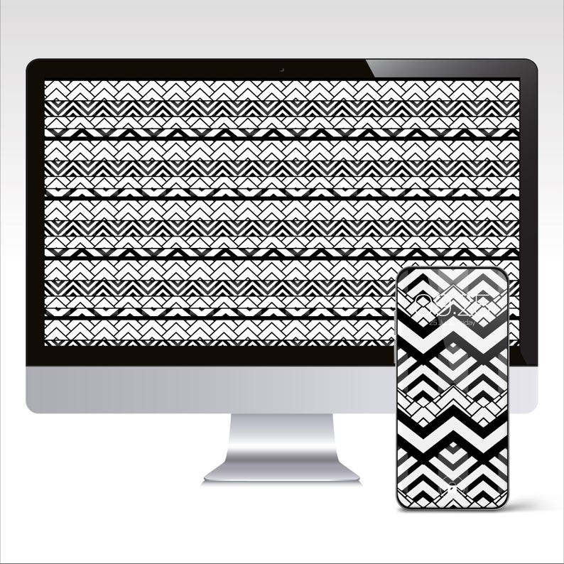 Wallpaper Background - Digital Paper | Seamless | Black, White, Use ...