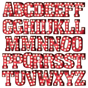 Digital Download | Red Rustic Marquee Letters & Numbers | PNG Image ...