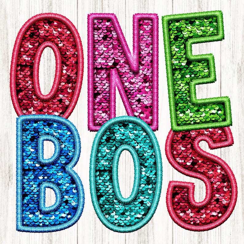 Digital Sequin PNG Alphabets, 5 Pack Bundle Faux Embroidery Classic ...