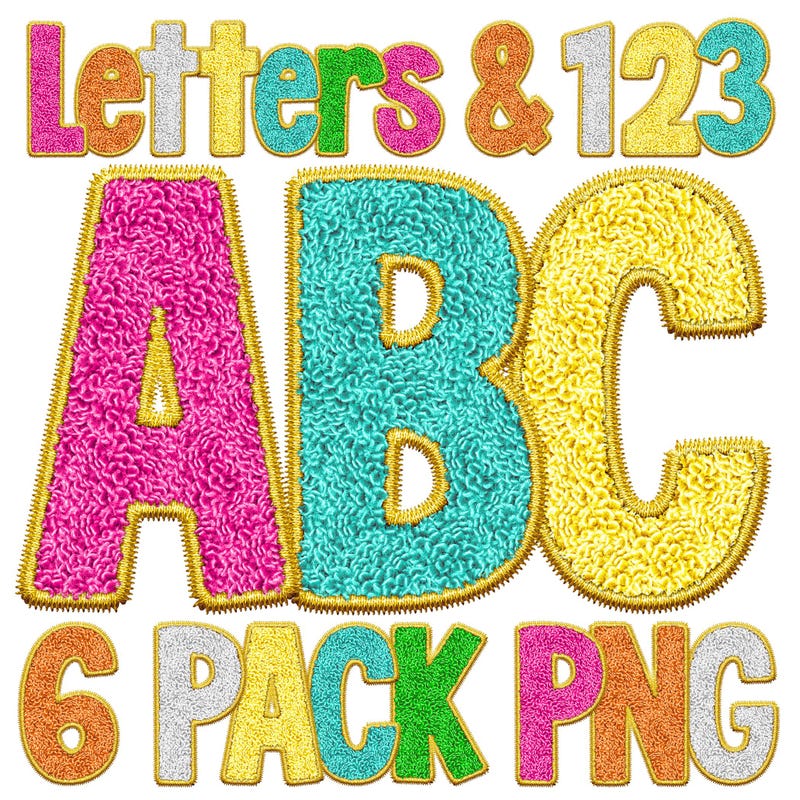 Chenille Embroidery Font - Etsy