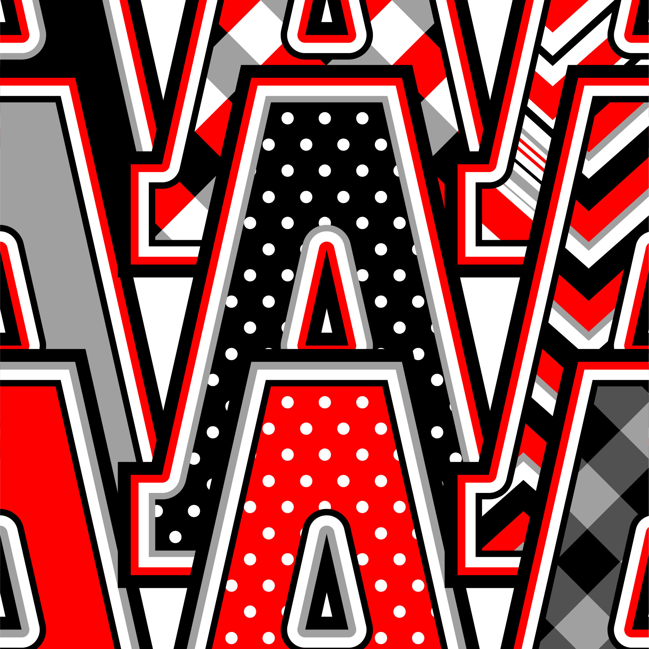 Preppy Alphabet PNG Bundle, 9 Sets of Letters, Numbers, Chenille Sporty ...