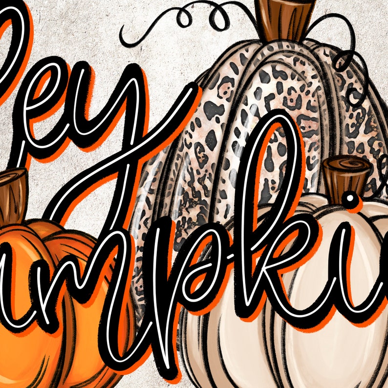 Hey Pumpkin PNG, Clipart for Fall, Thanksgiving, Hand Drawn Line Font ...