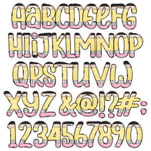 Pencil Paper Doodle Alphabet Pack PNG | Hand Drawn Uppercase Letters ...
