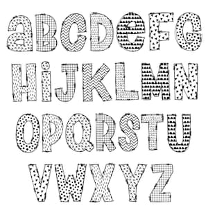 Digital Download | Doodle Black White Pattern Fill 1 | PNG Clipart ...