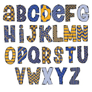 Digital Download | Doodle Blue Yellow 1 Pattern Fill | PNG Clipart ...