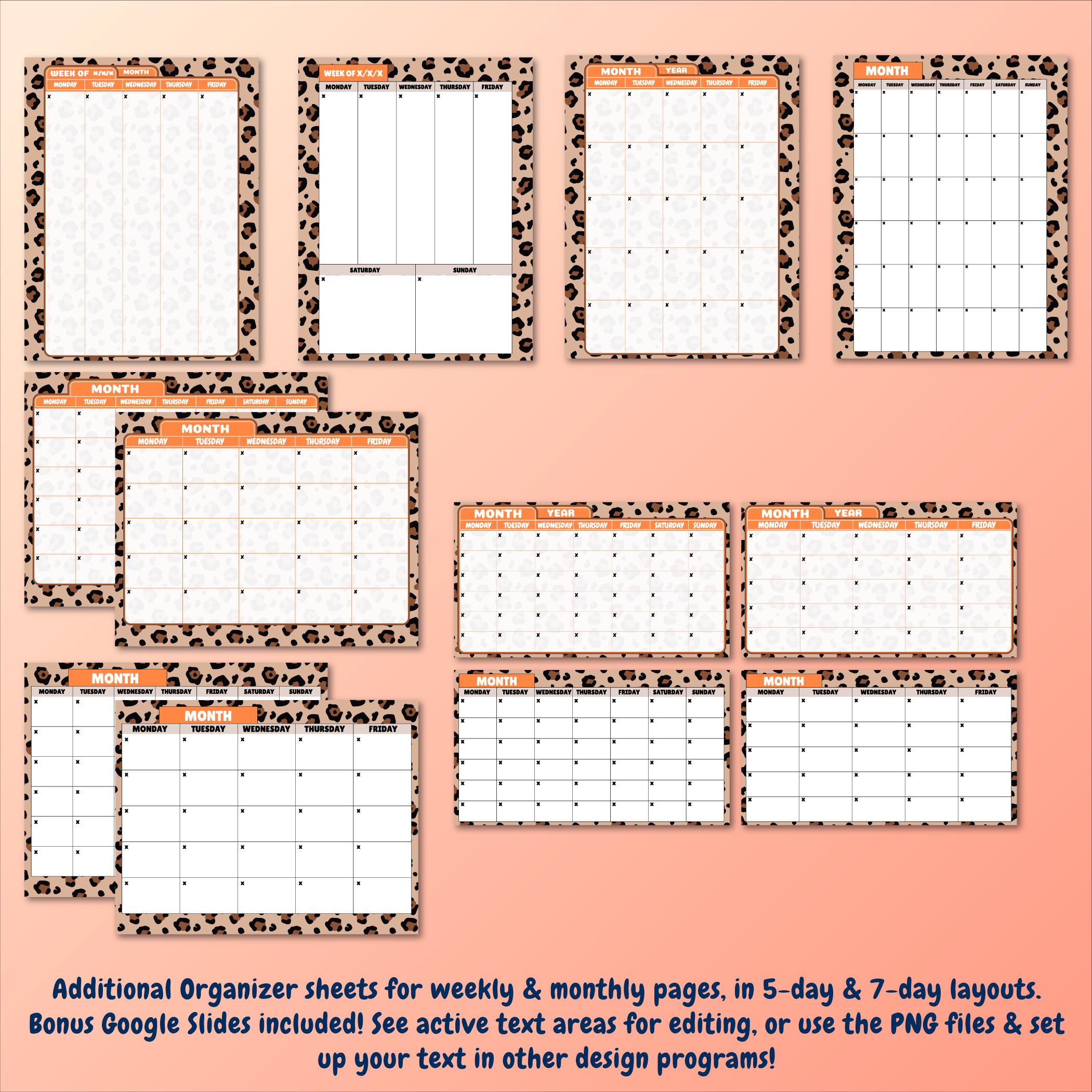Calendar Pack - Editable Daily | Weekly | Monthly | Yearly | Fall ...