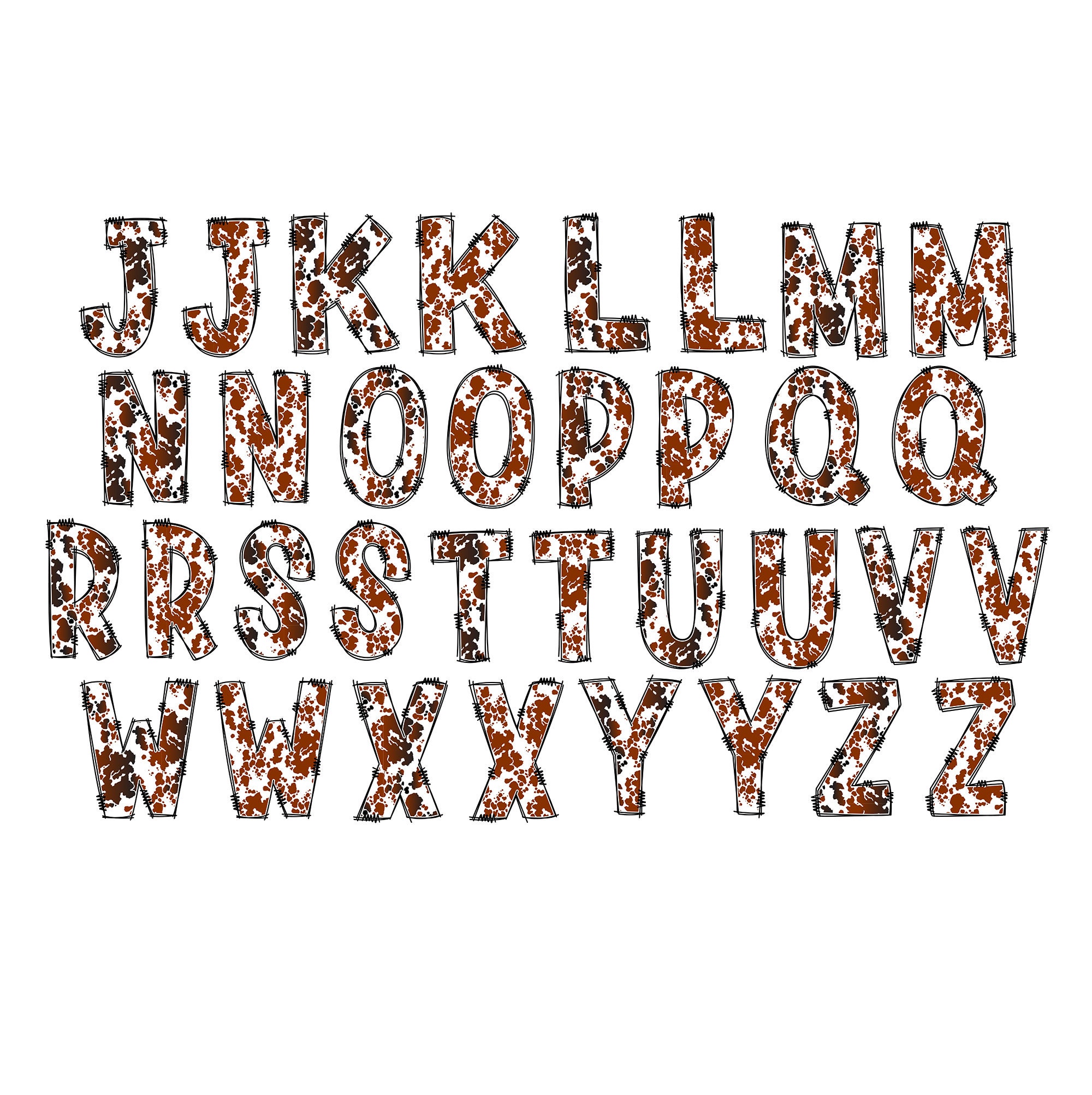 Digital Download | Doodle Black and White Cow Print Pattern Fill | PNG ...