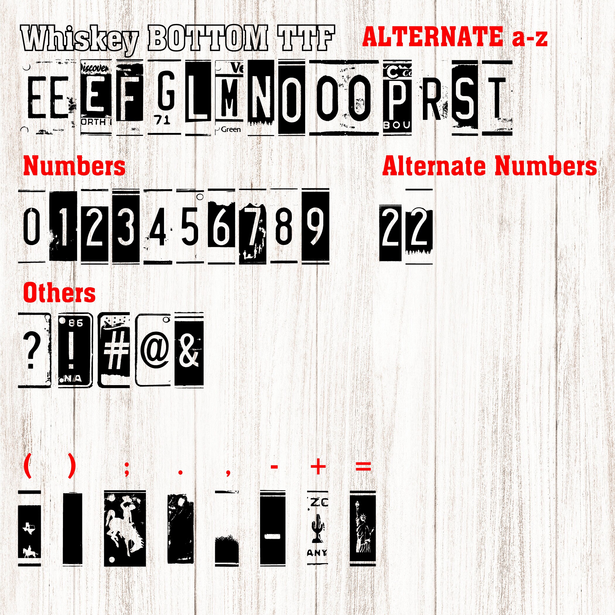 License Plate FONT Files 3 Ttf Fonts PNG Bundle and SVG - Etsy UK