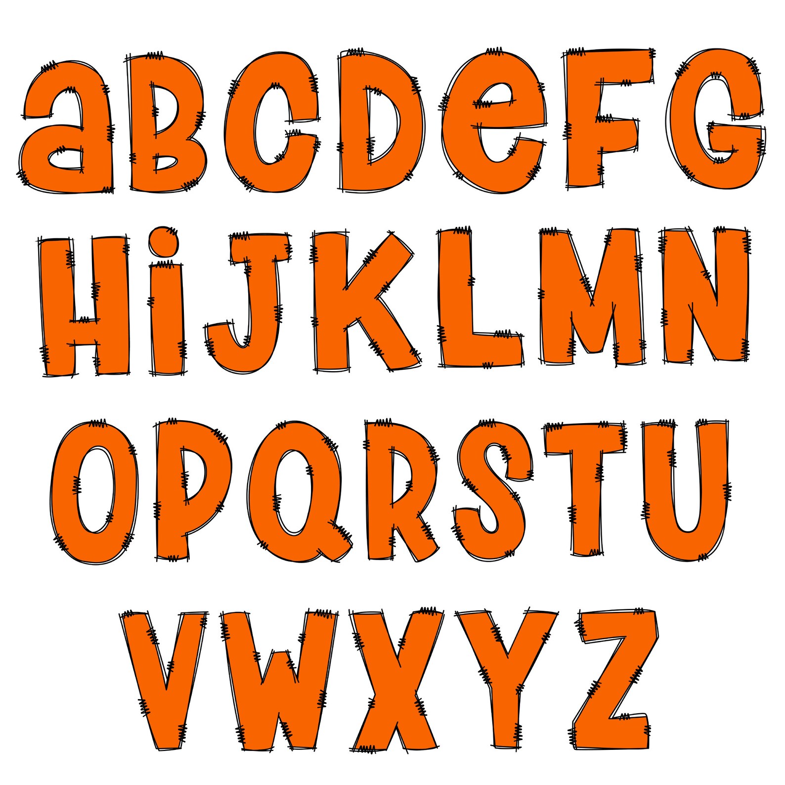 Digital Download Doodle Orange Fill PNG Clipart Bundle - Etsy