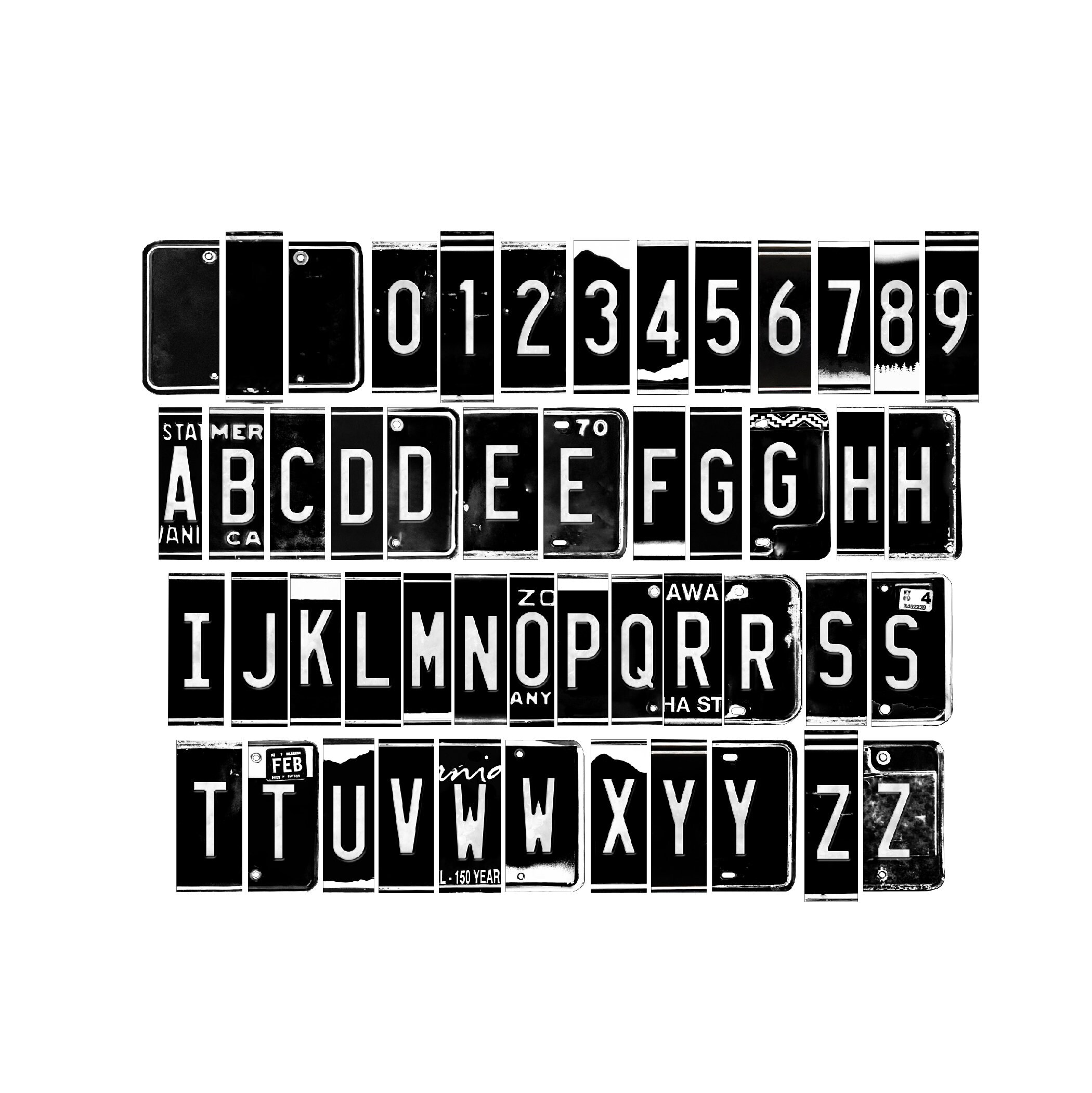 Digital Download License Plate Alphabet Bundle Floral | Etsy