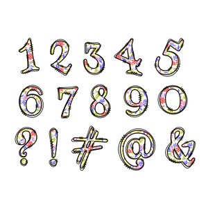 Ella Spring Floral Alphabet, Clipart Alpha Letters Numbers Upper and ...