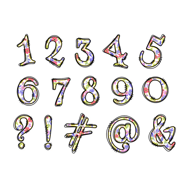 Ella Spring Floral Alphabet Clipart Alpha Letters Numbers - Etsy