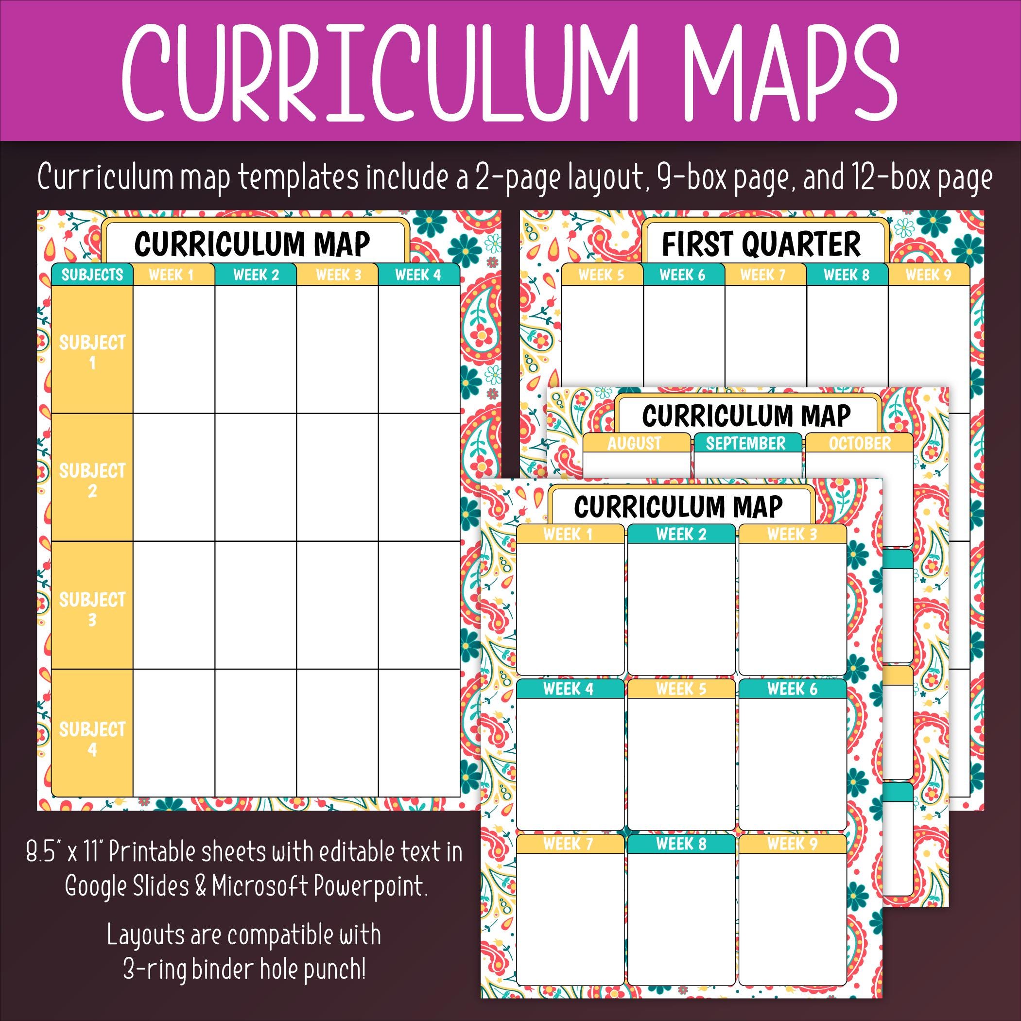 Lesson Plan Sheets & Curriculum Maps (editable) | Teacher Planner ...