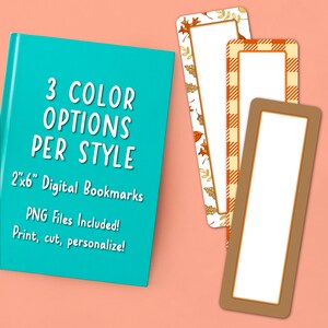 Digital Bookmarks (printable), Clipart Bundle Set of 12 | Lined & Blank ...