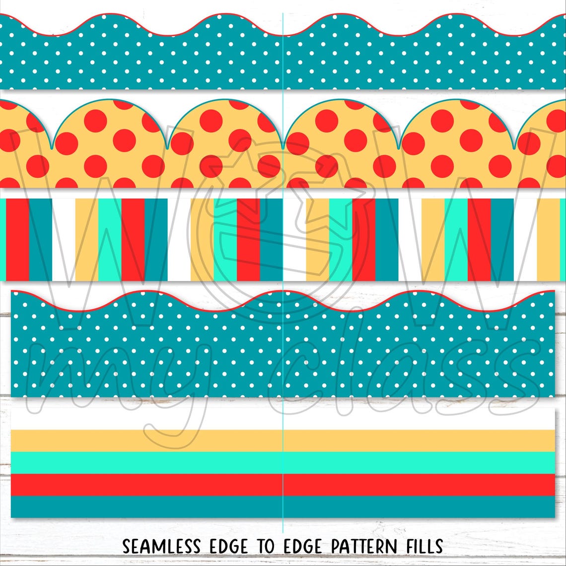 Borders for Bulletin Boards | Print & Cut, Seamless | Polka Dots, Mini ...