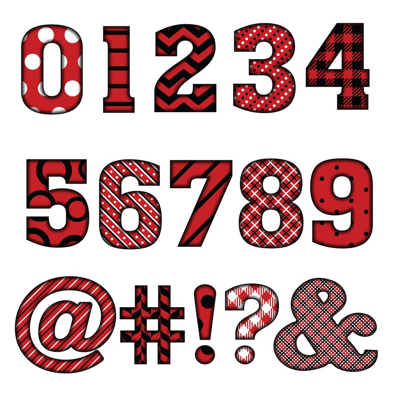 Digital Download | Chunky Red Black White Pattern Fill | PNG Clipart ...