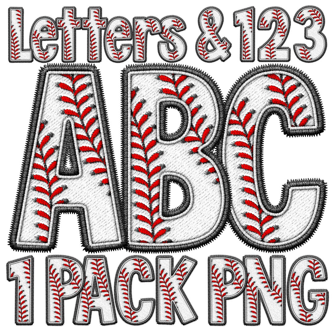 PNG Baseball Alphabet, Faux Embroidery Stitch Alpha, Sports Letters ...