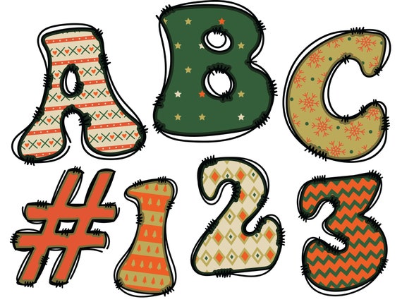 Digital Download Doodle Retro AG Christmas Pattern2 | Etsy