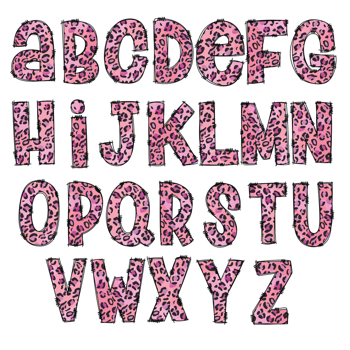 Digital Download Doodle Pink Leopard Pattern Fill PNG | Etsy