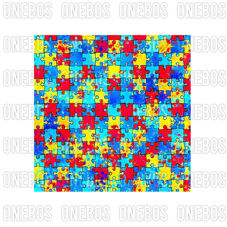 Digital Download PNG | Background Paper Set of 2 | Puzzle Pattern With ...
