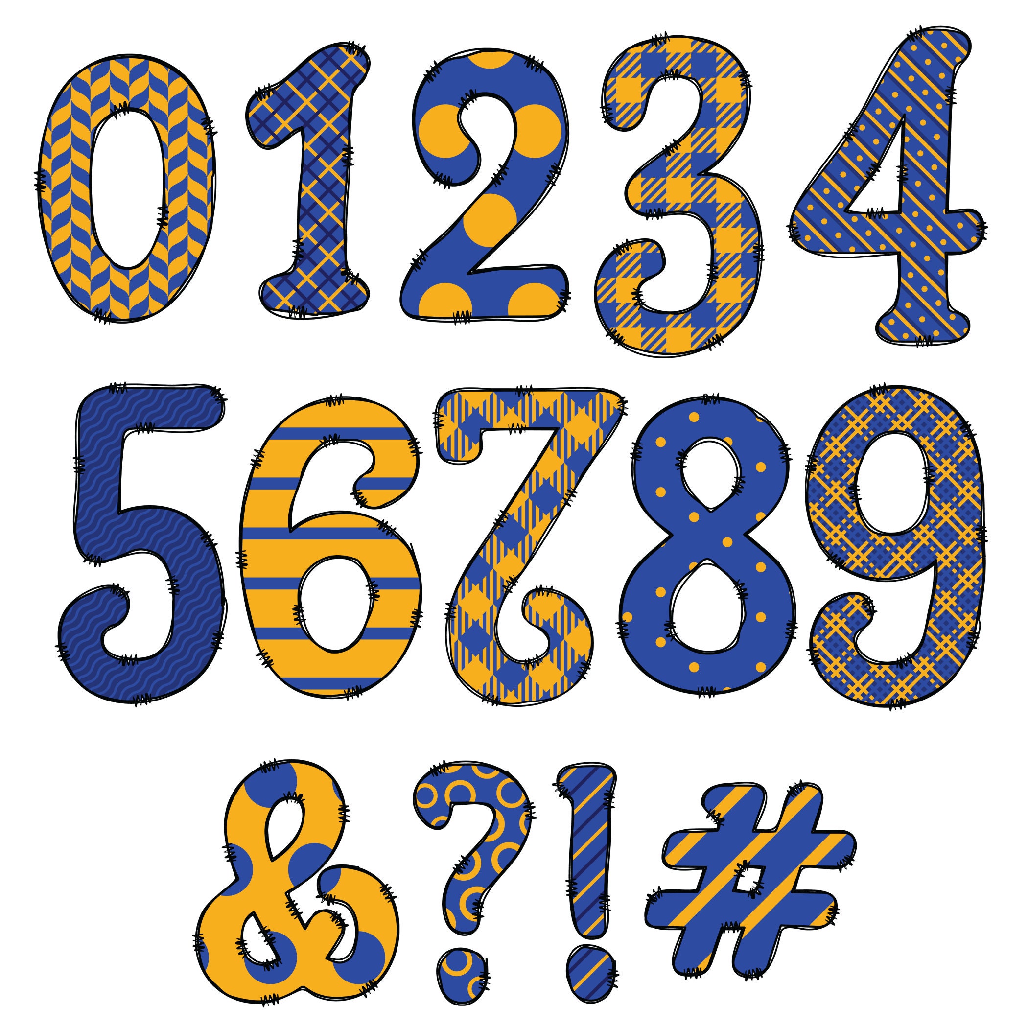 Digital Download Doodle Blue Yellow 1B Pattern Fill PNG - Etsy