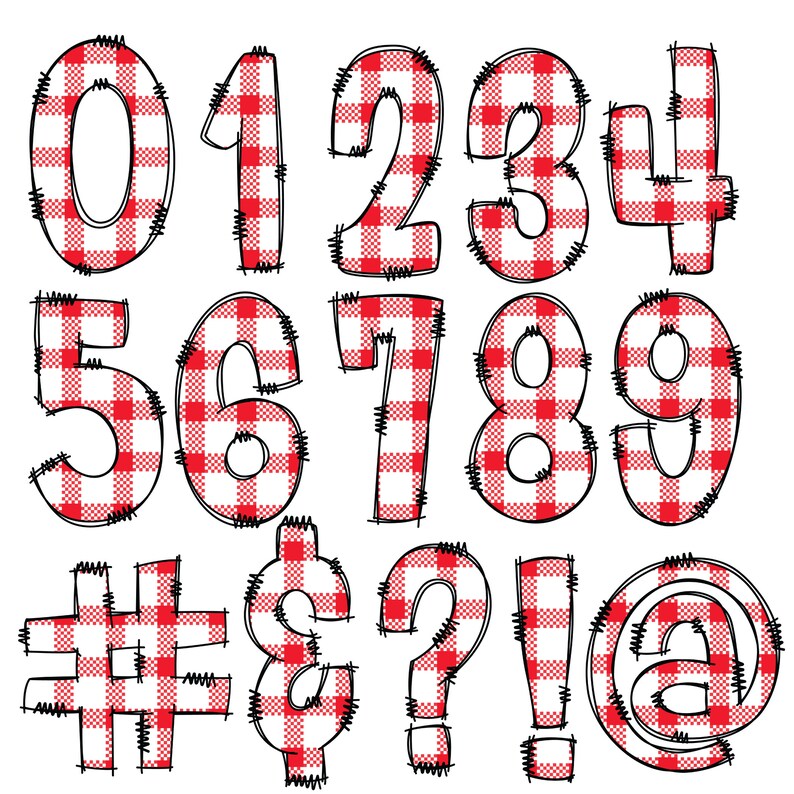 Digital Download Doodle Letters Red Checkered 1 Pattern Fill | Etsy