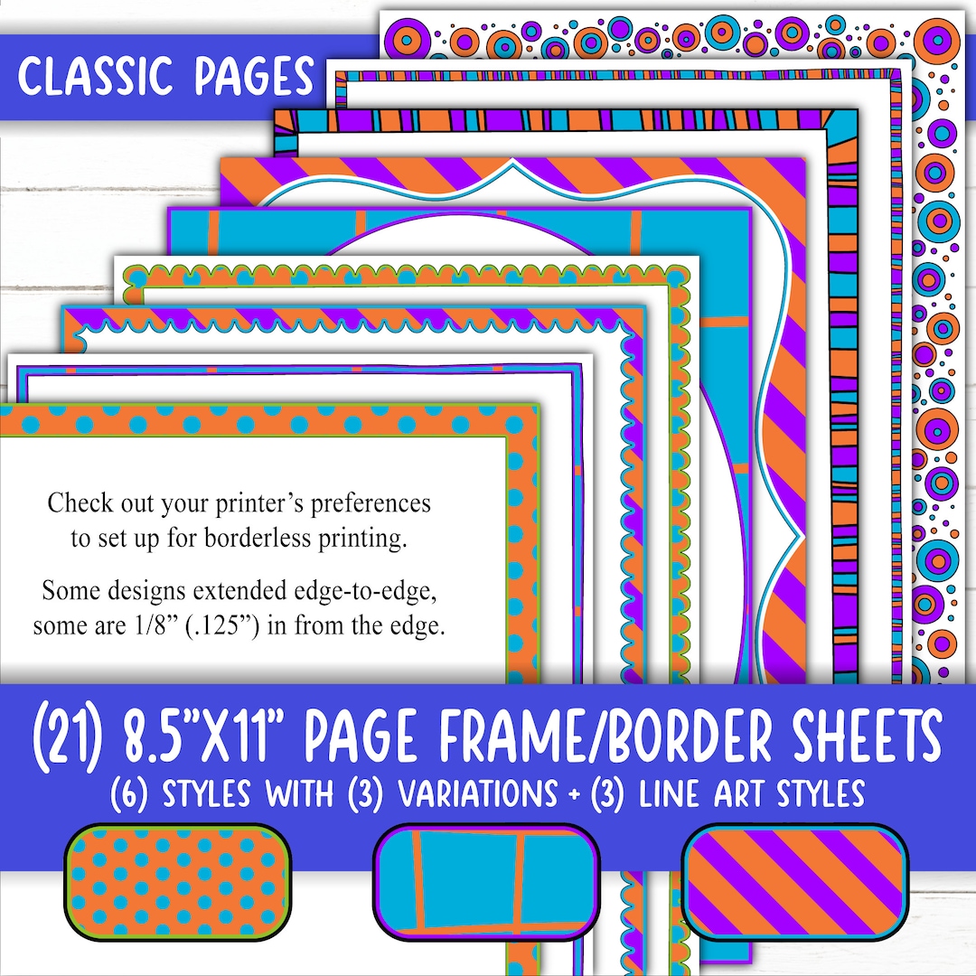Framed Page Templates, Certificate & Award Style | Grid, Stripes, Polka ...